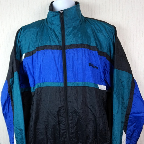 Wilson | Jackets & Coats | Vtg 8s Multi Color Wilson Windbreaker Jacket ...